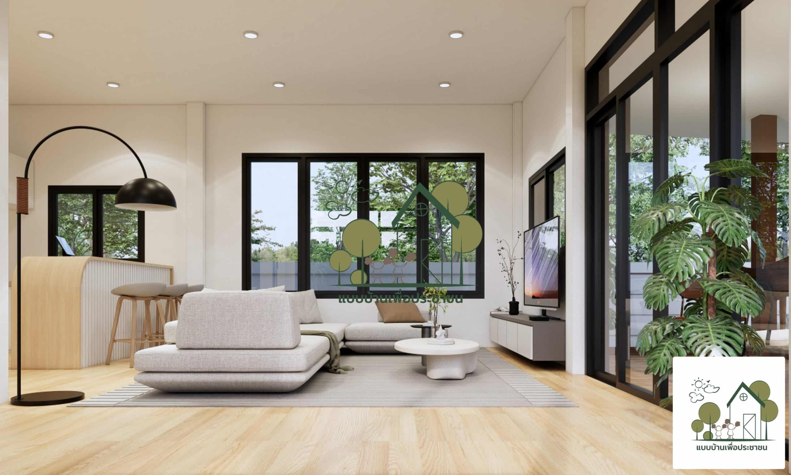 แปลนบ้านสำเร็จรูป A013 บ้าสไตล์โมเดิร์น 3 ห้องนอน 2 ห้องน้ำ