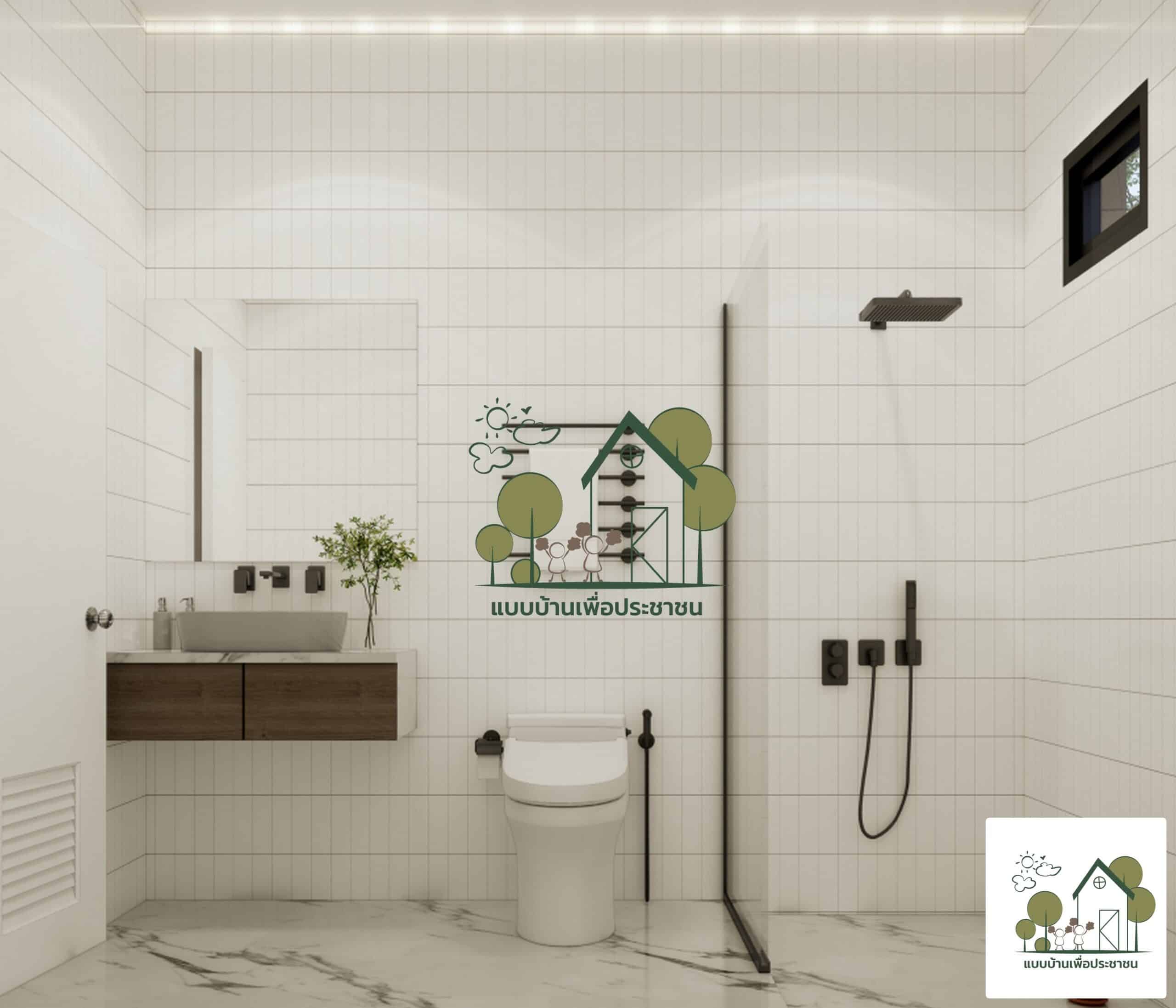 แปลนบ้านสำเร็จรูป A013 บ้าสไตล์โมเดิร์น 3 ห้องนอน 2 ห้องน้ำ